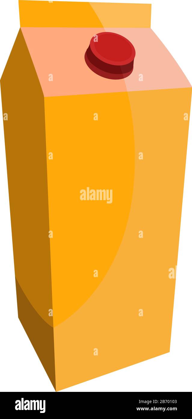 Orange milk box, illustration, vector on white background Stock Vector ...