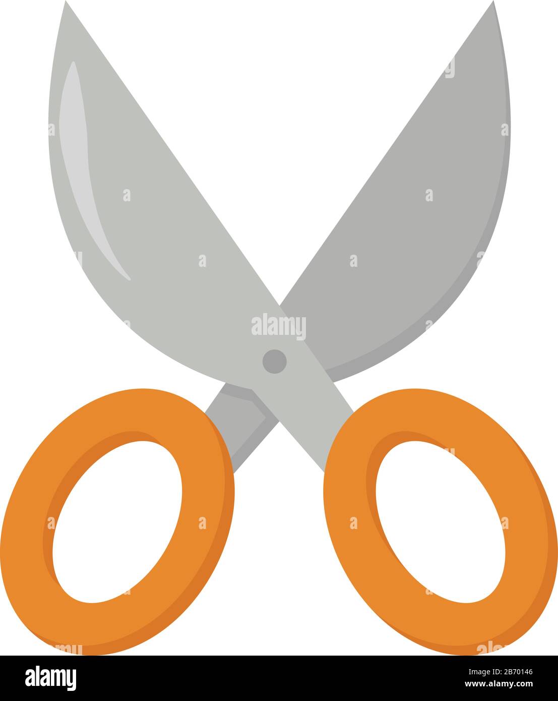 Orange scissors, illustration, vector on white background Stock Vector ...