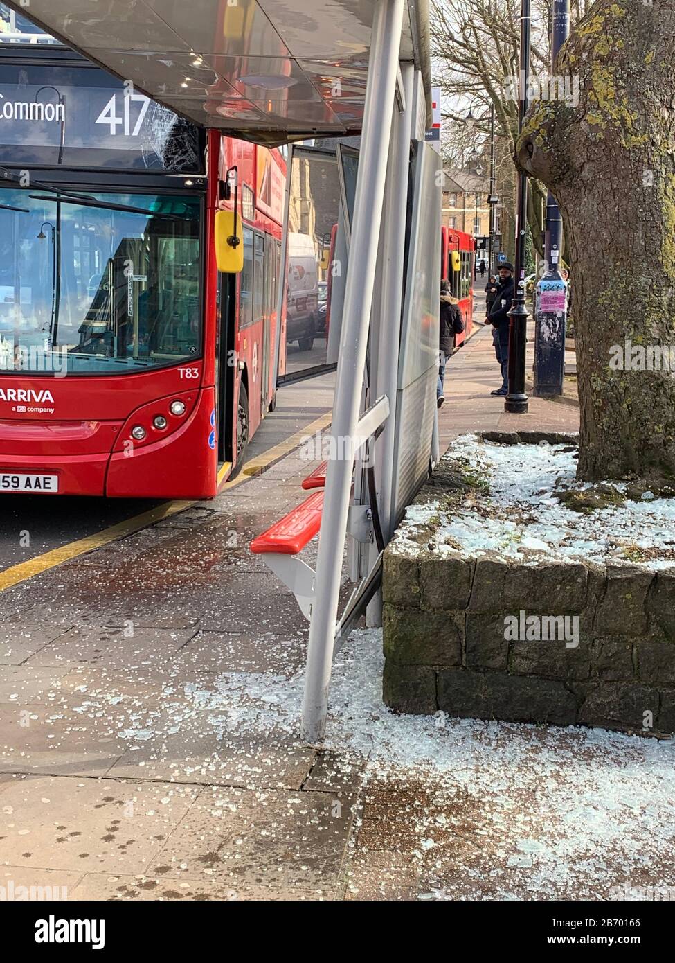 Red london bus route 12 hi-res stock photography and images - Alamy