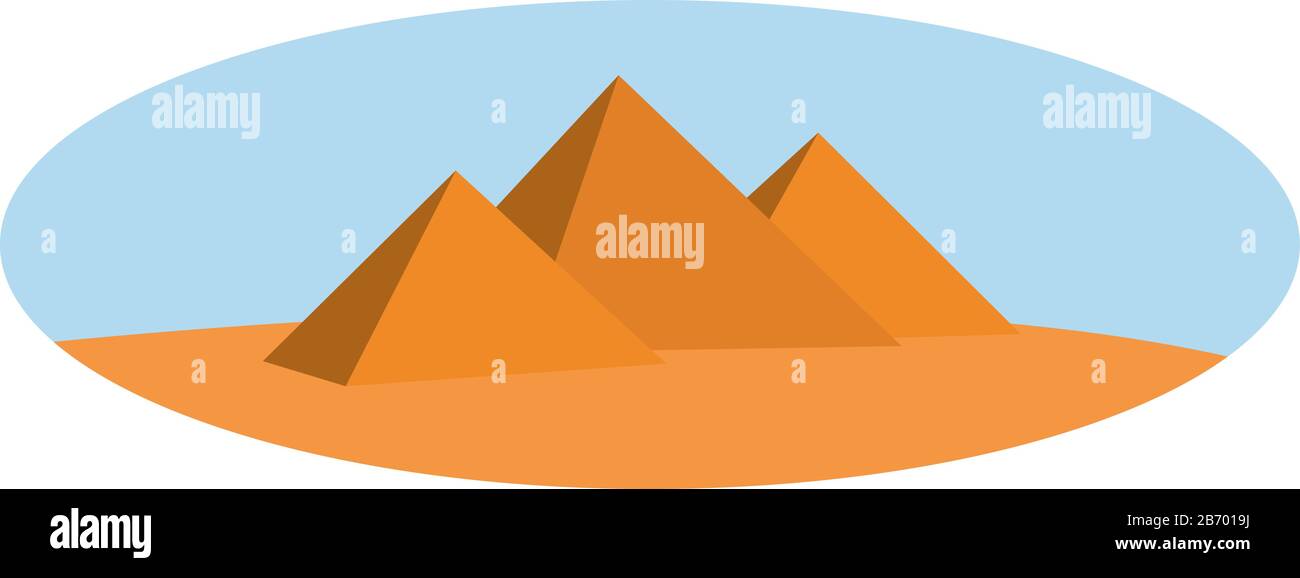 Pyramid of Cheops, illustration, vector on white background Stock ...