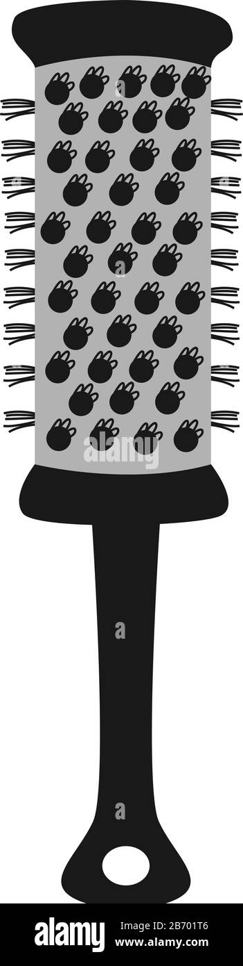 Round brush on white Black and White Stock Photos & Images - Alamy