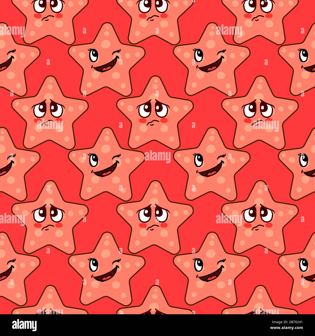 Starfish pattern, illustration, vector on white background Stock Vector ...