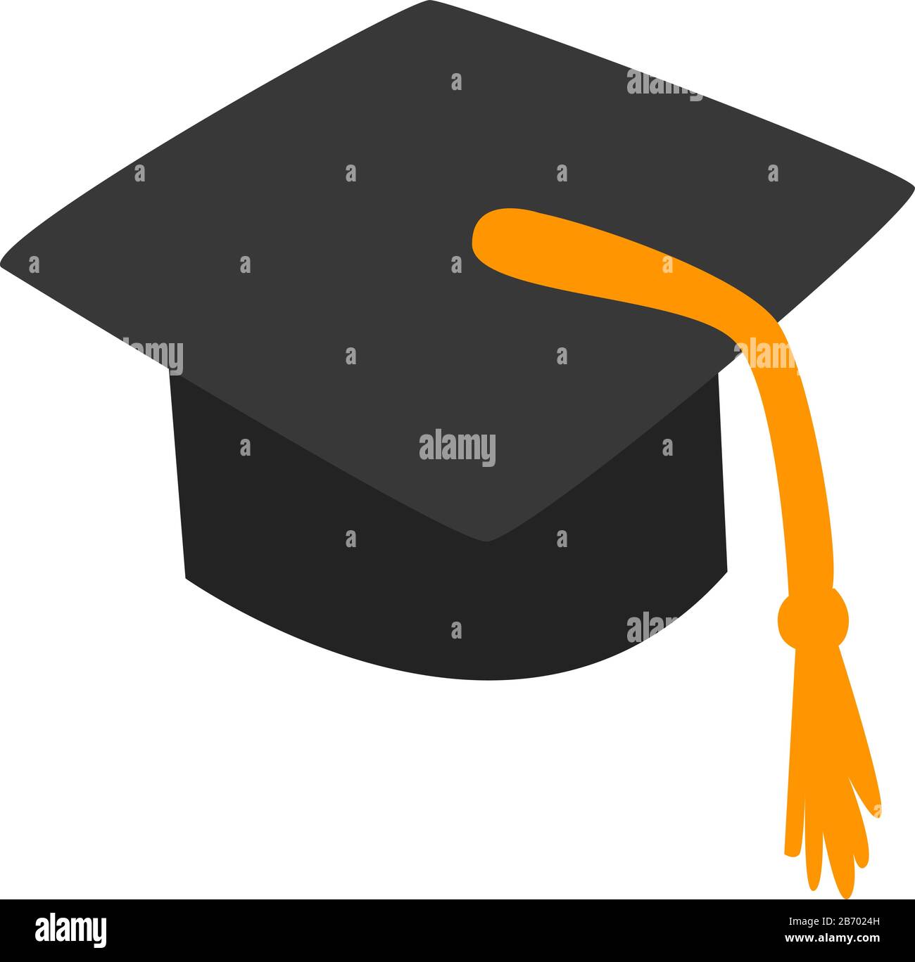 Academic hat, illustration, vector on white background Stock Vector ...