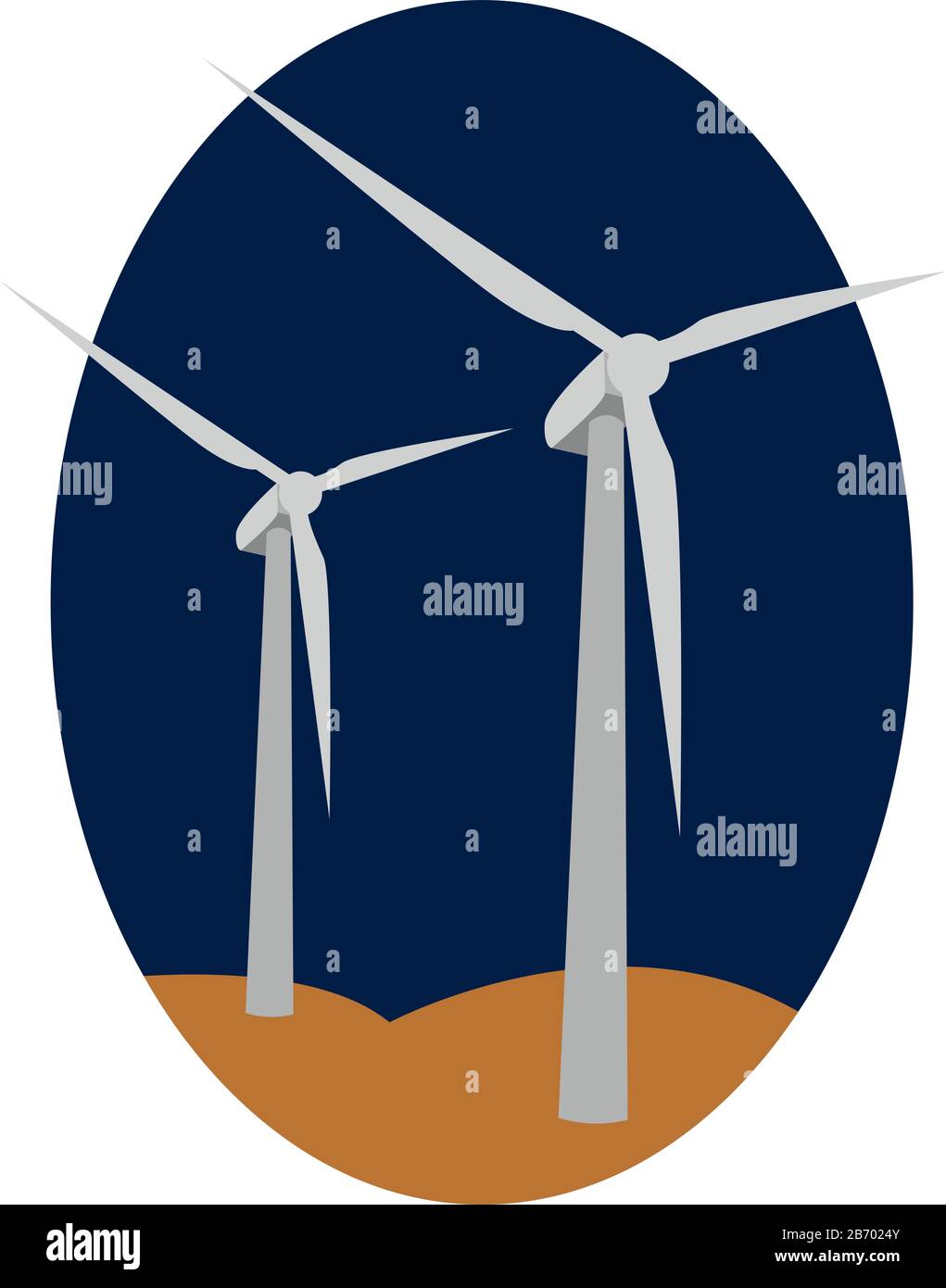 Wind power, illustration, vector on white background Stock Vector Image ...
