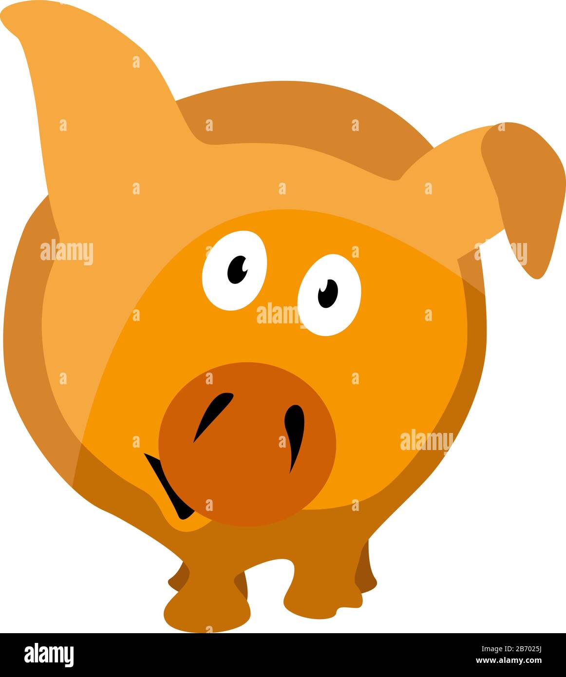 Yellow pig, illustration, vector on white background Stock Vector Image ...