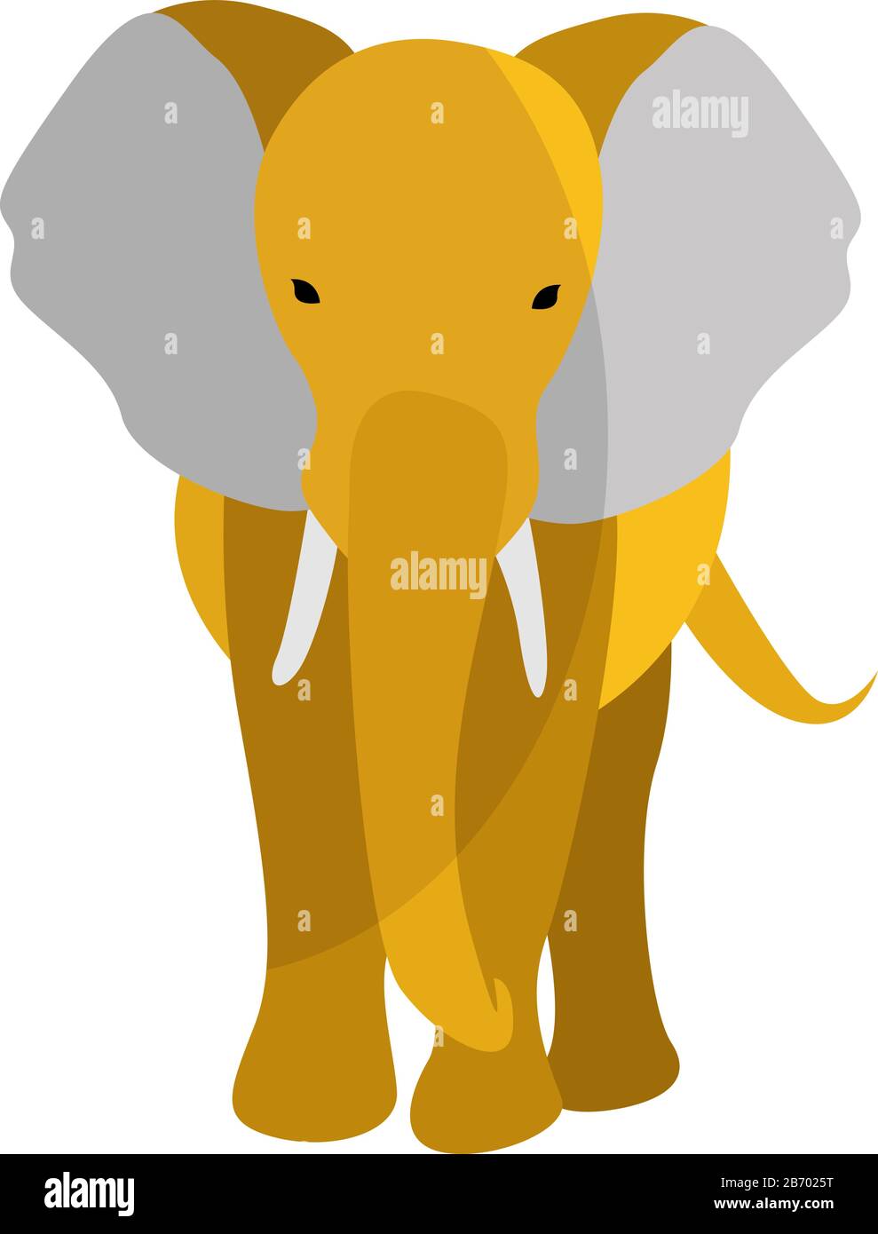 Yellow elephant, illustration, vector on white background Stock Vector ...