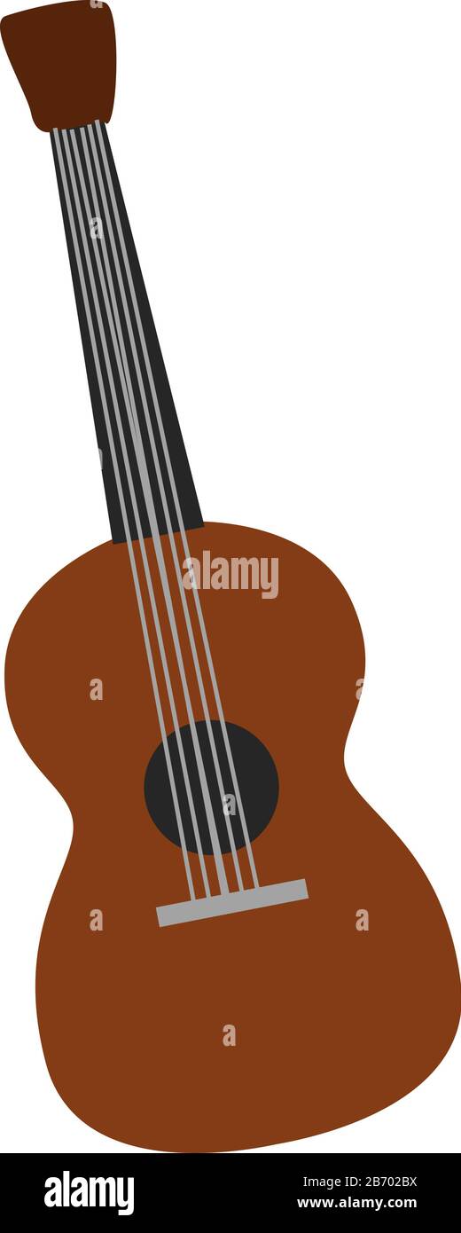 Acoustic guitar, illustration, vector on white background Stock Vector ...