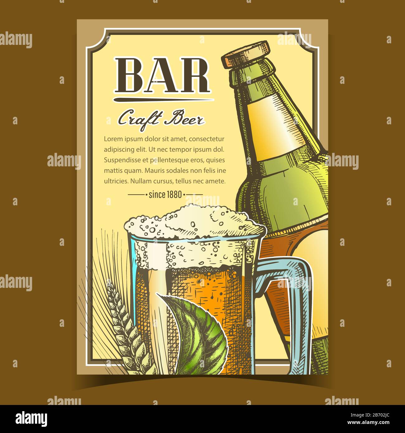 Bar Craft Beer Alcohol Beverage Banner Vector Stock Vector Image & Art ...
