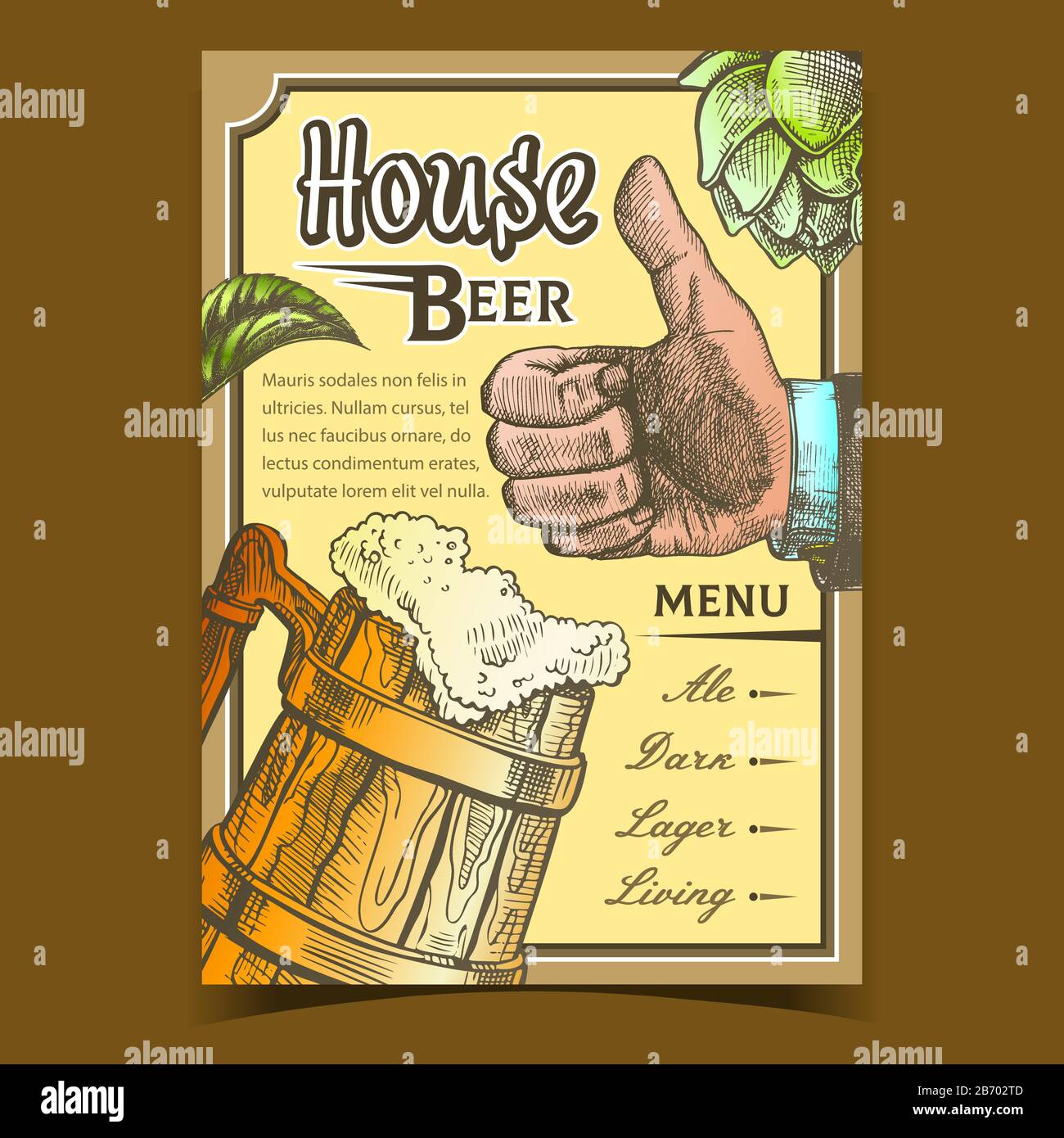 House Beer Pub Menu Advertising Banner Vector Stock Vector Image Art House Beer Pub Menu Advertising Banner Vector Stock Vector Image Art