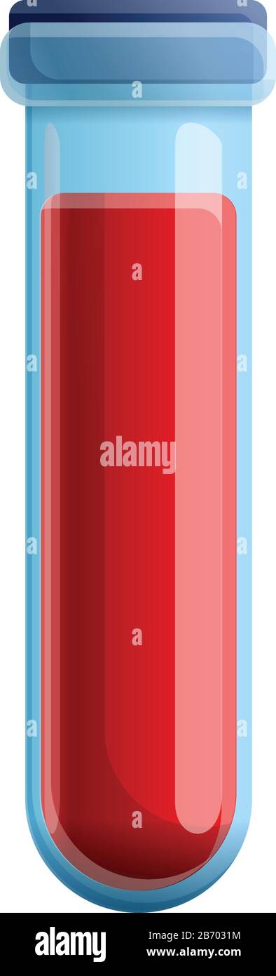 Blood test tube icon. Cartoon of blood test tube vector icon for web ...