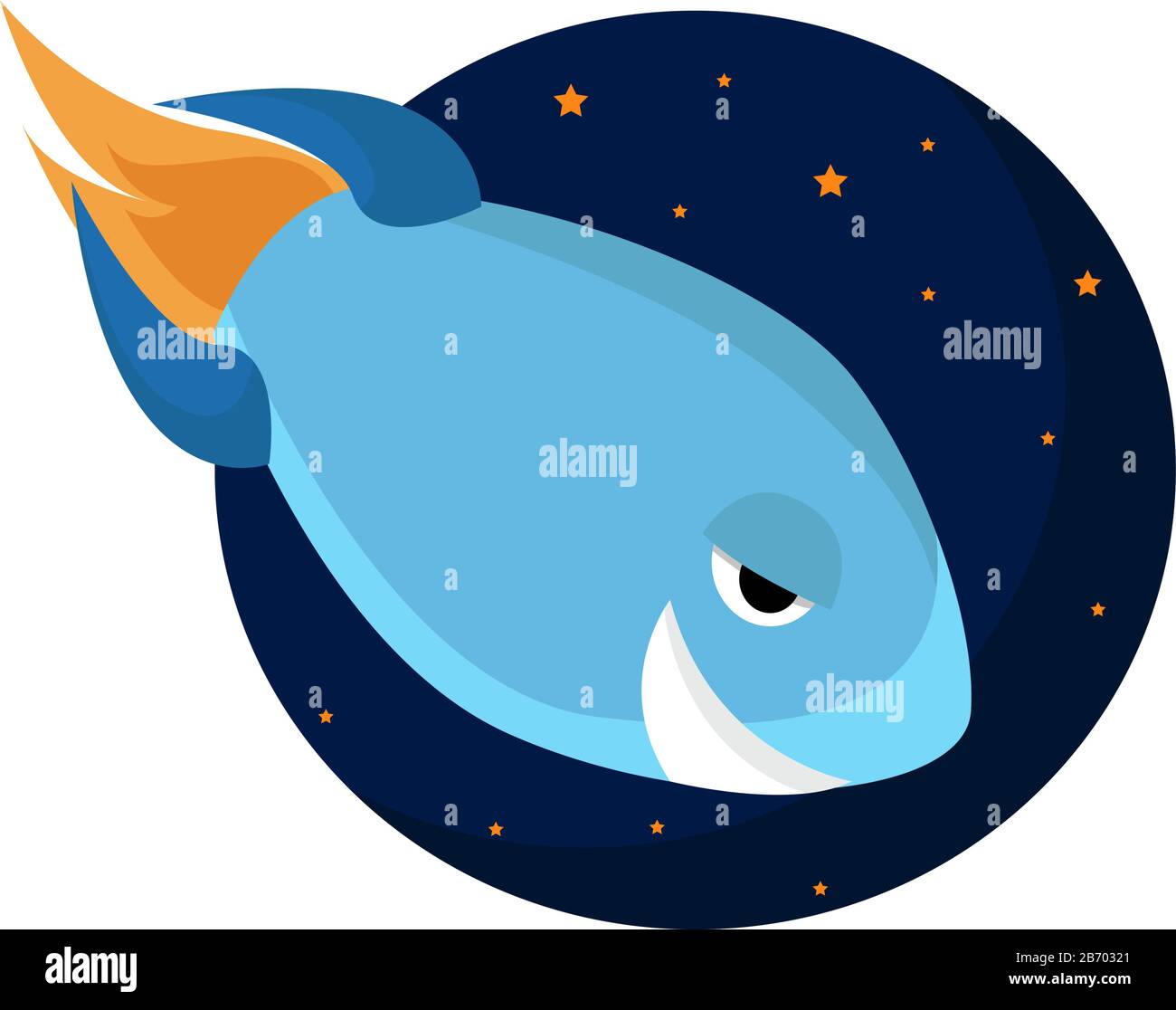 Blue space capsule, illustration, vector on white background Stock ...