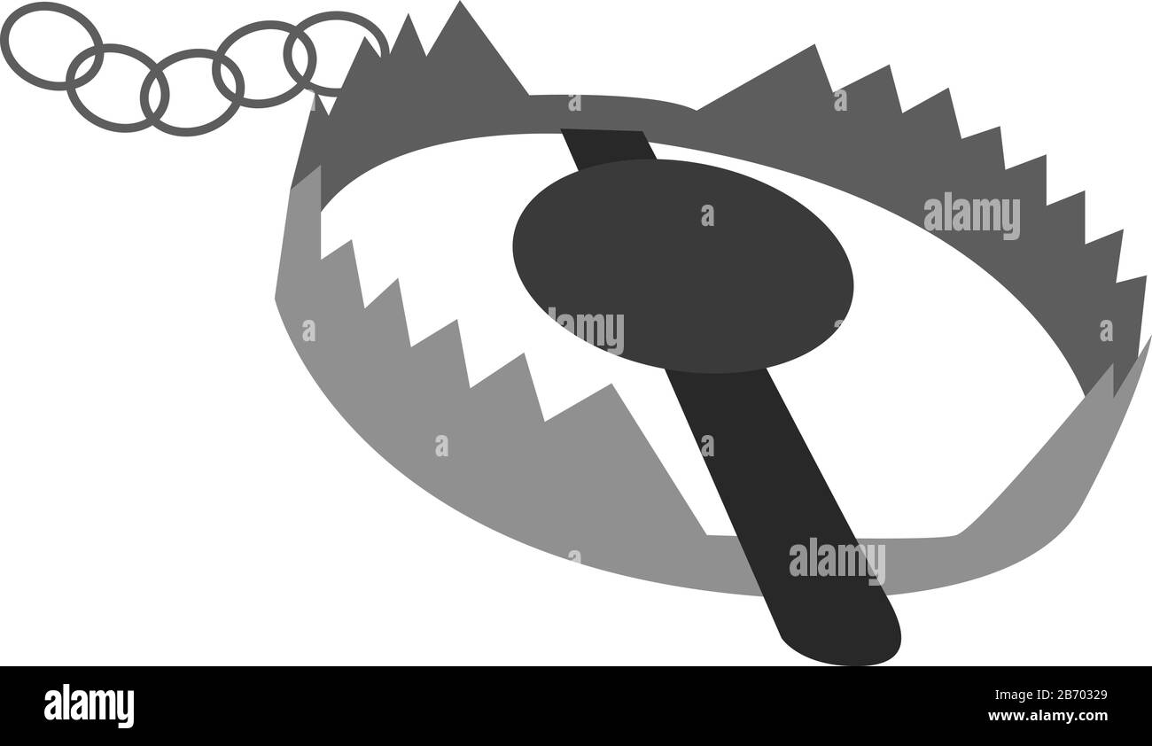 Bear trap, illustration, vector on white background Stock Vector Image ...
