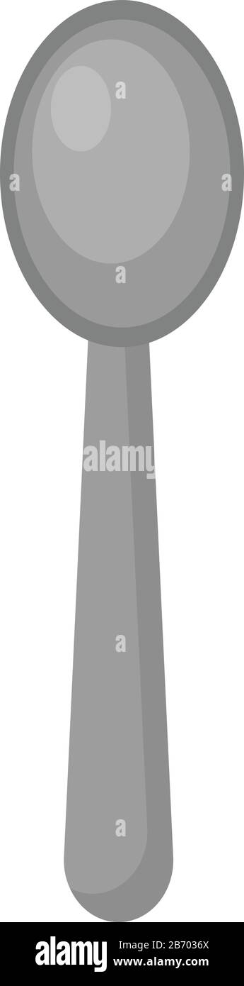 Metal spoon, illustration, vector on white background Stock Vector ...