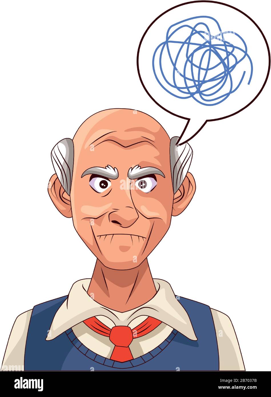 old grandfather with scribble in speech bubble Stock Vector Image & Art ...