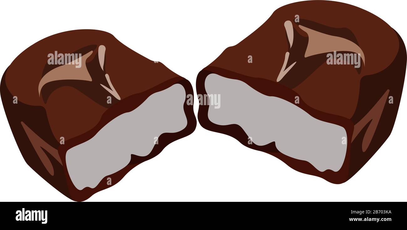 Sweet chocolate, illustration, vector on white background Stock Vector ...