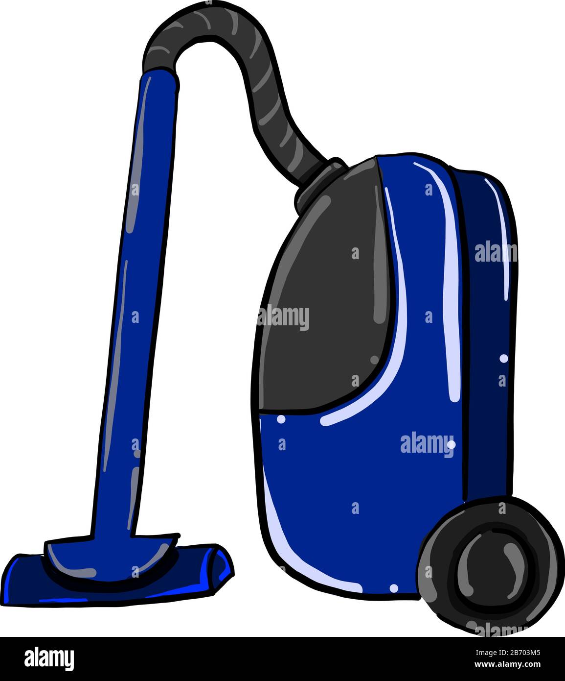 Blue vacuum cleaner, illustration, vector on white background Stock ...