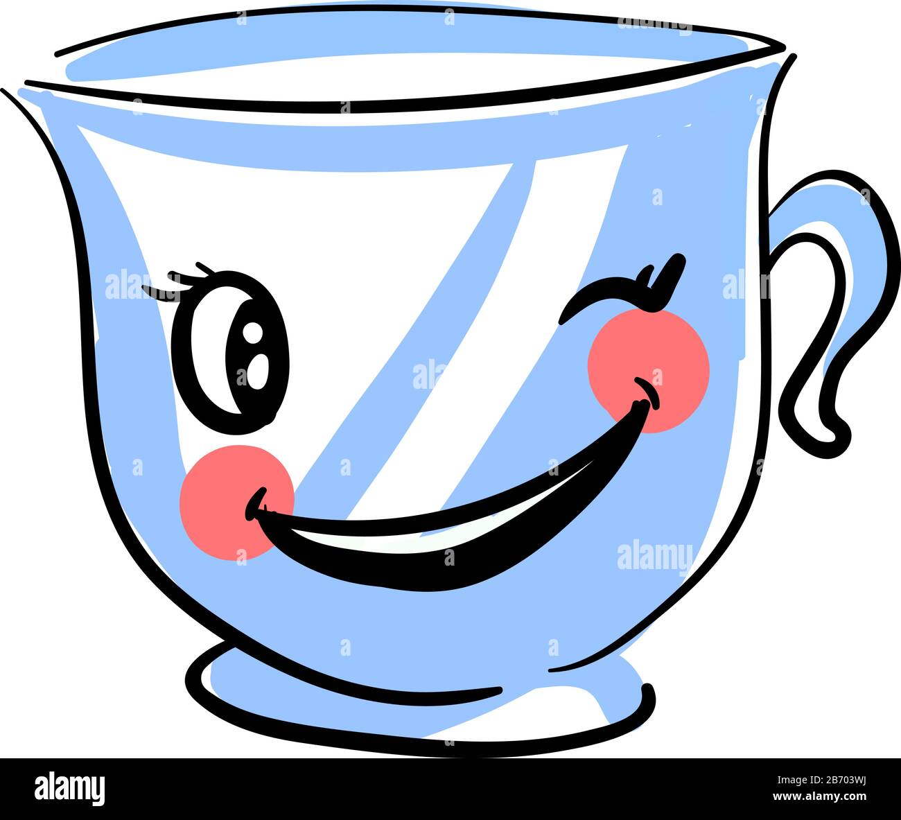 Happy coffee cup, illustration, vector on white background Stock Vector ...