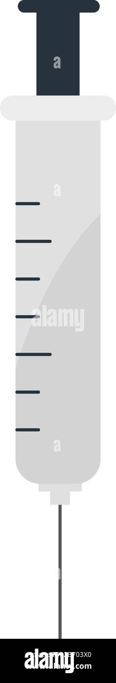 Syringe injection, illustration, vector on white background Stock ...