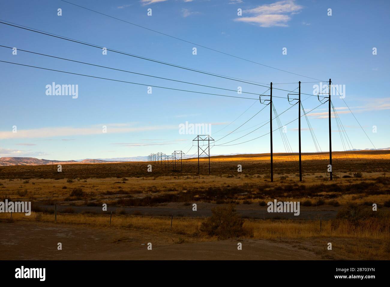 Power lines in desert hi-res stock photography and images - Alamy