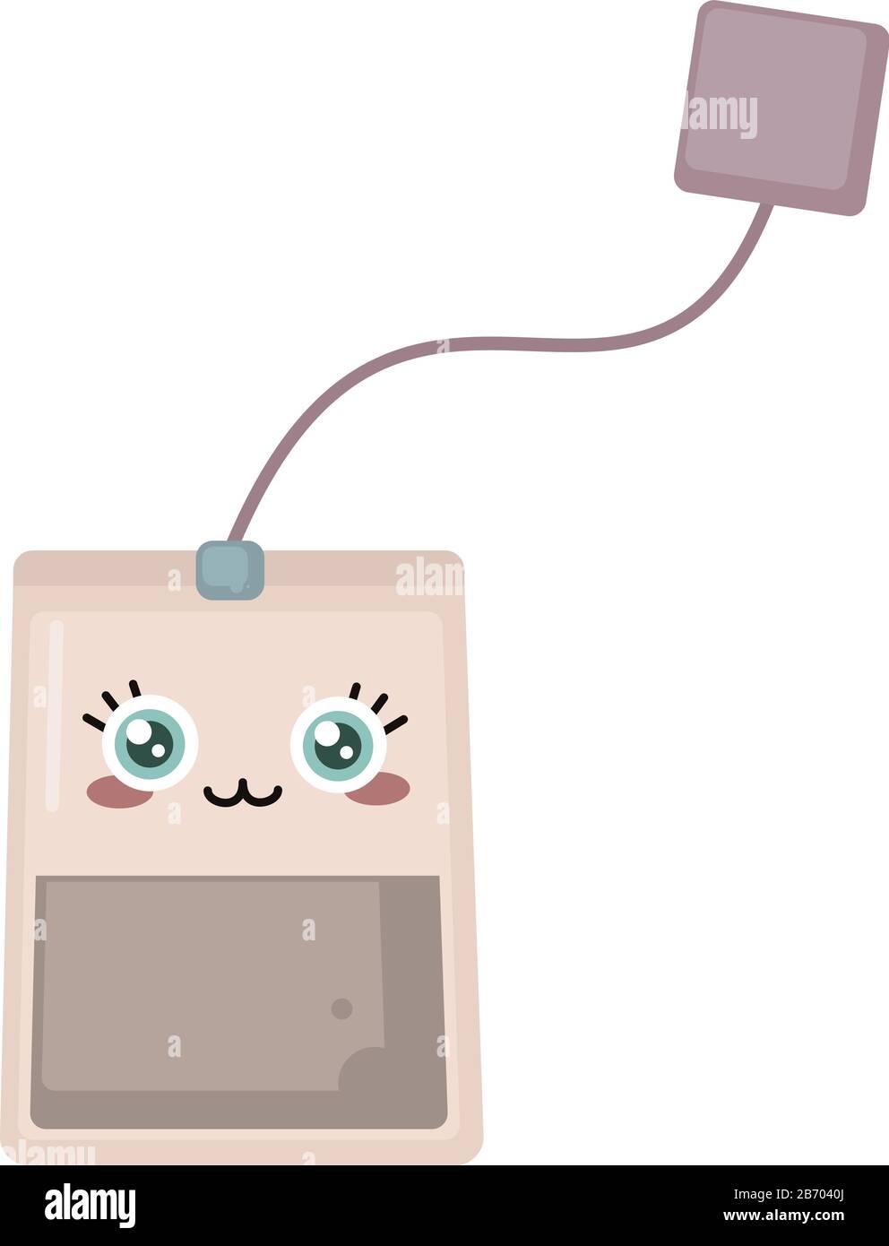 Cute tea bag, illustration, vector on white background Stock Vector ...