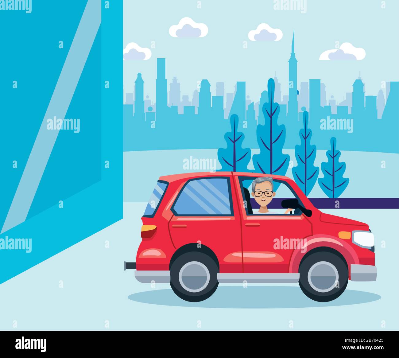 man driving car avatar character Stock Vector Image & Art - Alamy