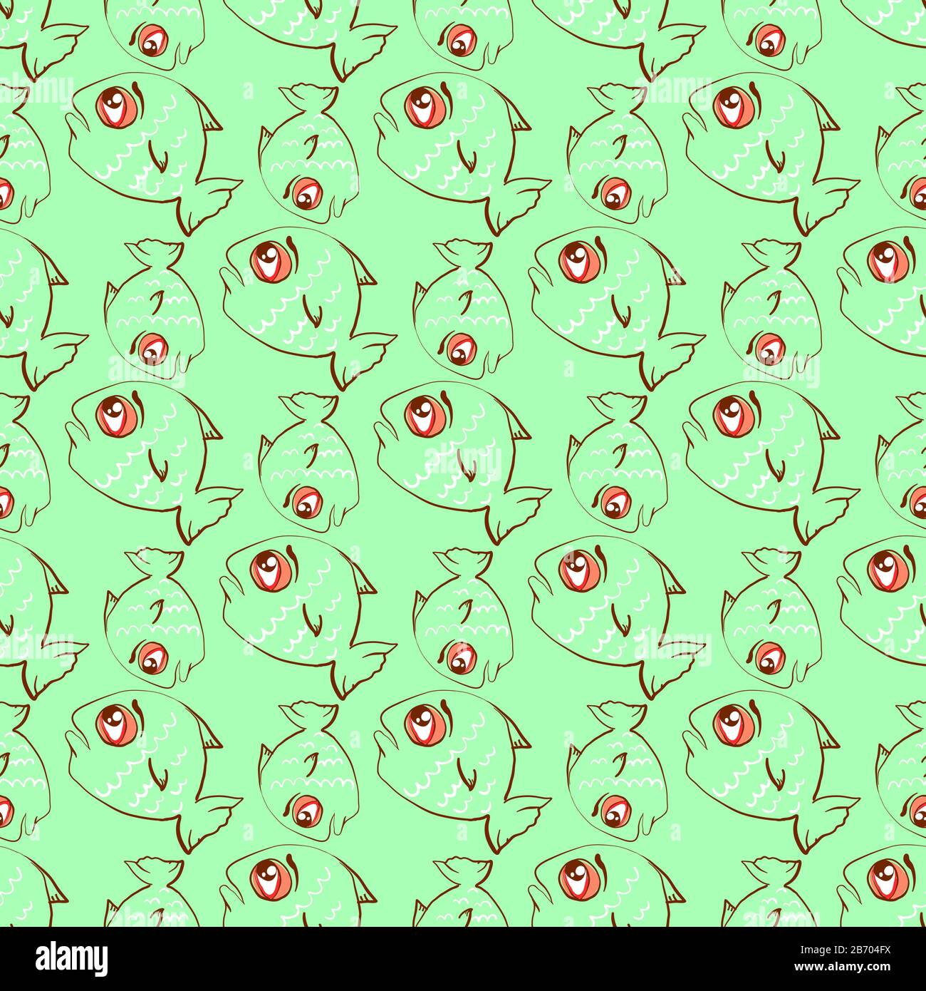 Tired fish pattern, illustration, vector on white background Stock ...