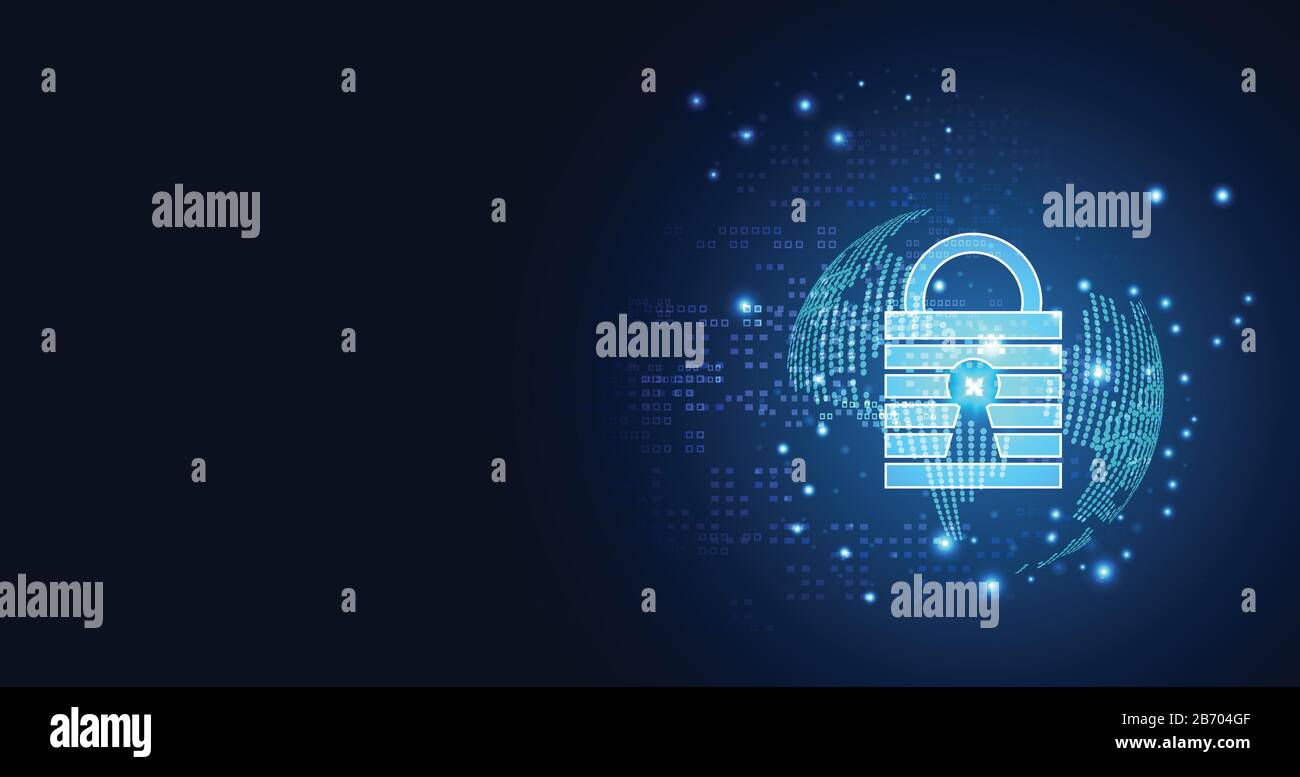 Abstract technology cyber security privacy world protect information ...