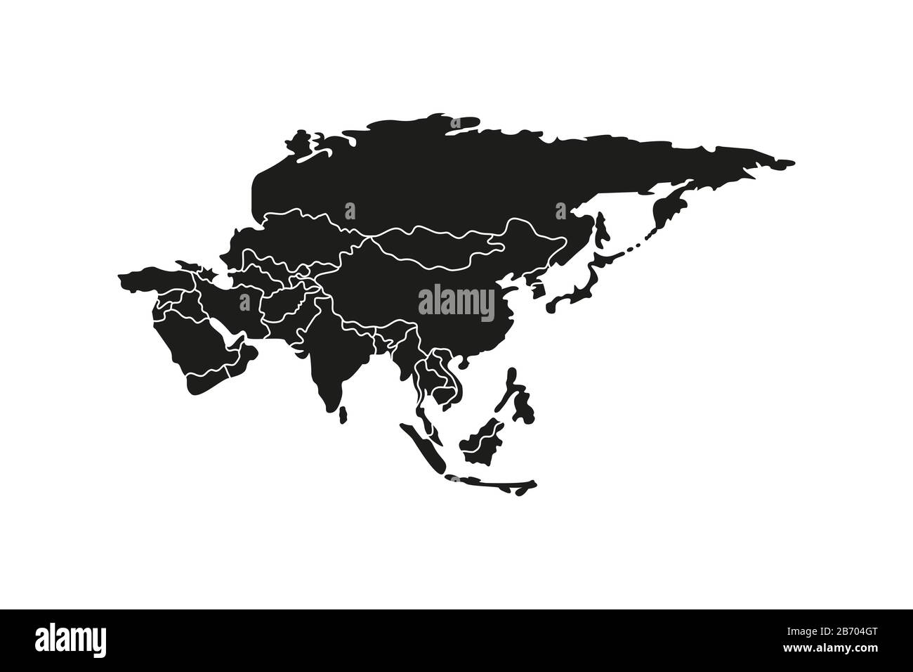 Asia World Map Blank