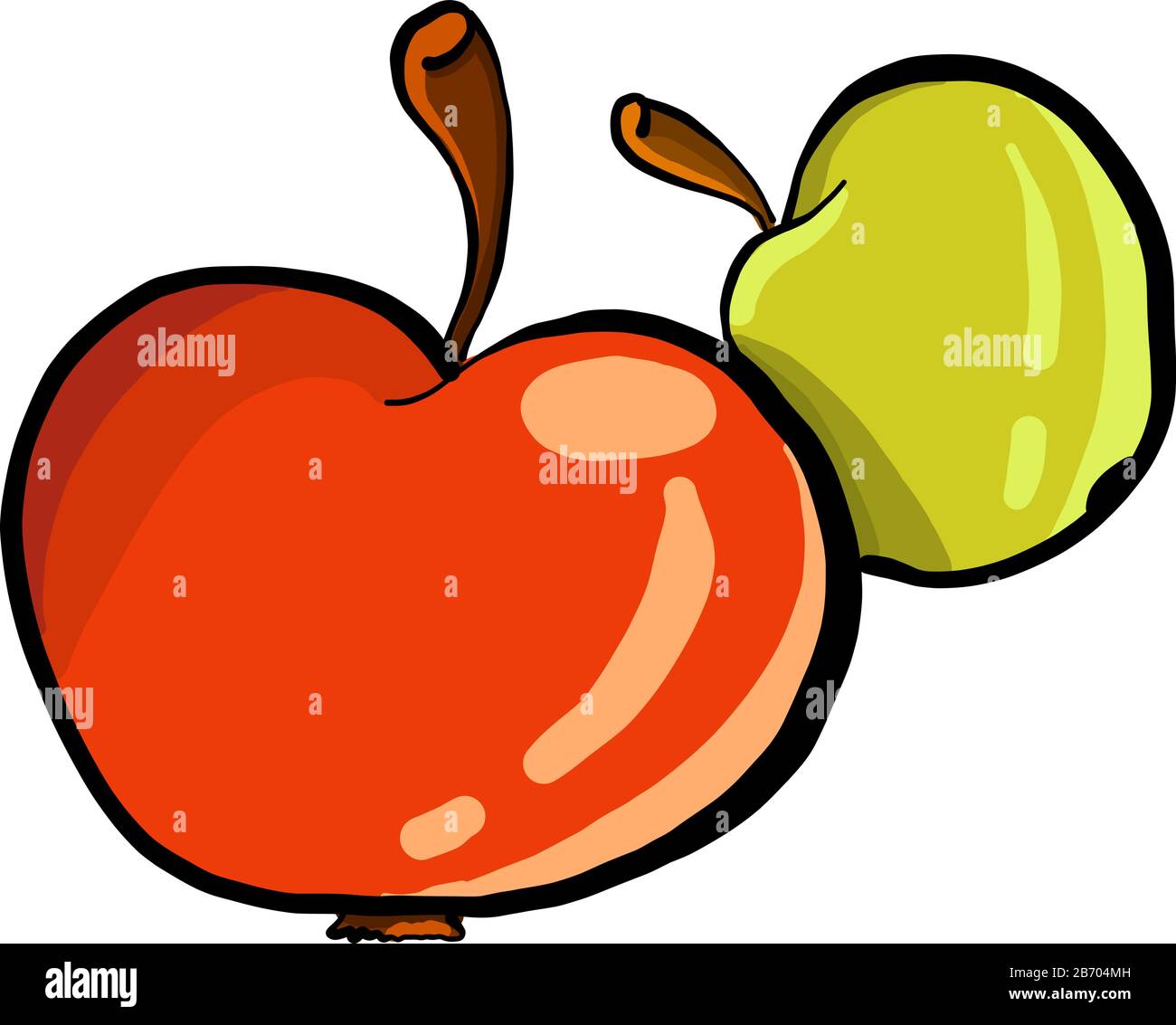 Red apple, illustration, vector on white background Stock Vector Image ...