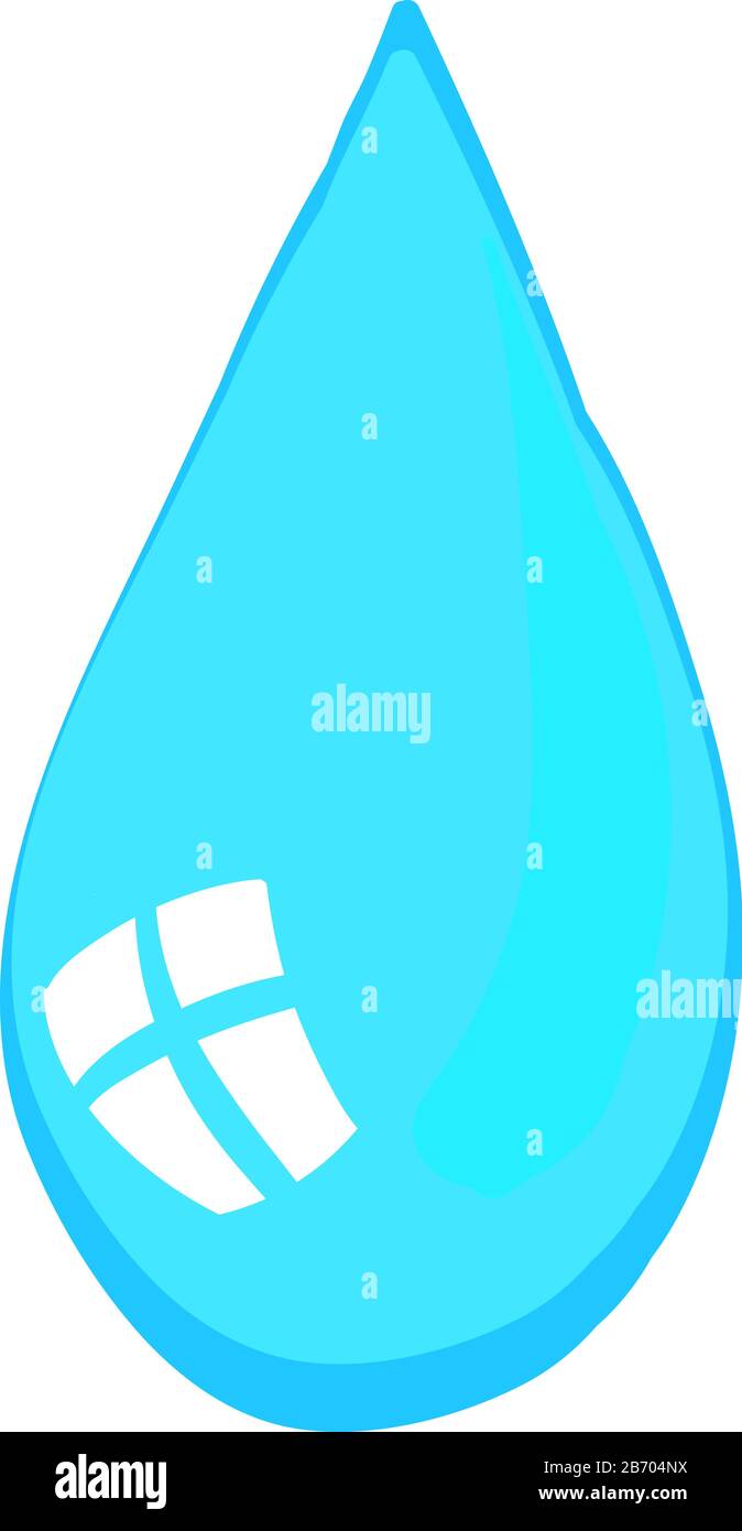 Water drop, illustration, vector on white background Stock Vector Image ...