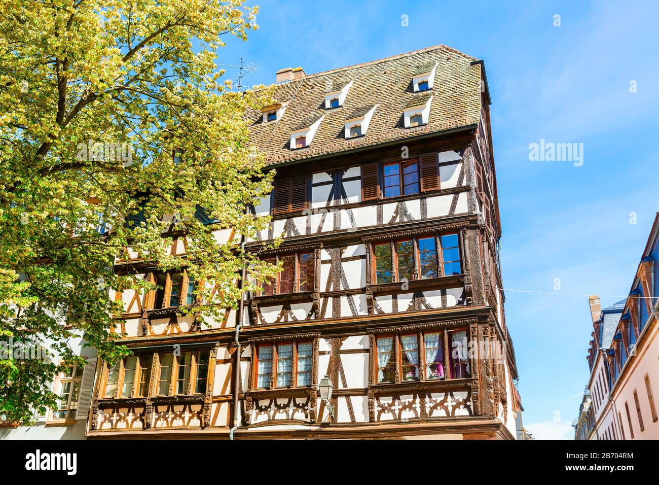 picture of a typical Alsatian half timbered house in Strasbourg, France ...
