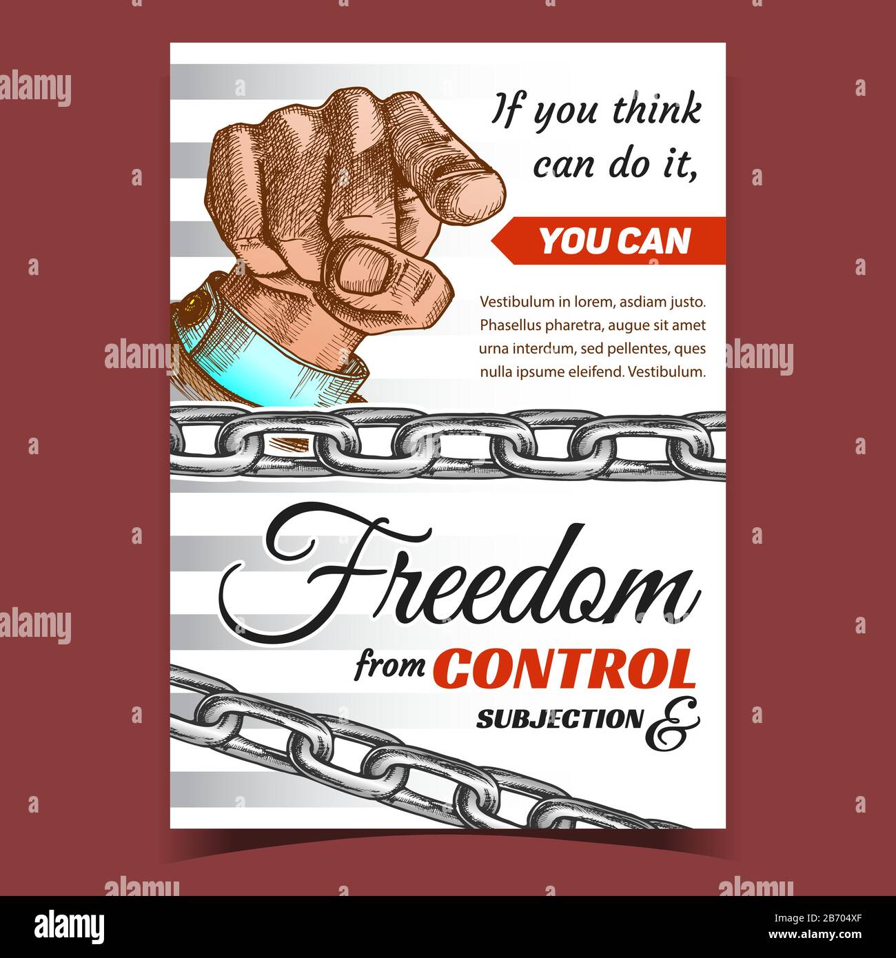 Freedom From Control Subjection Banner Vector Stock Vector Image & Art ...