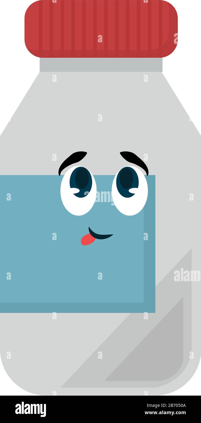 Vitamin bottle, illustration, vector on white background Stock Vector ...