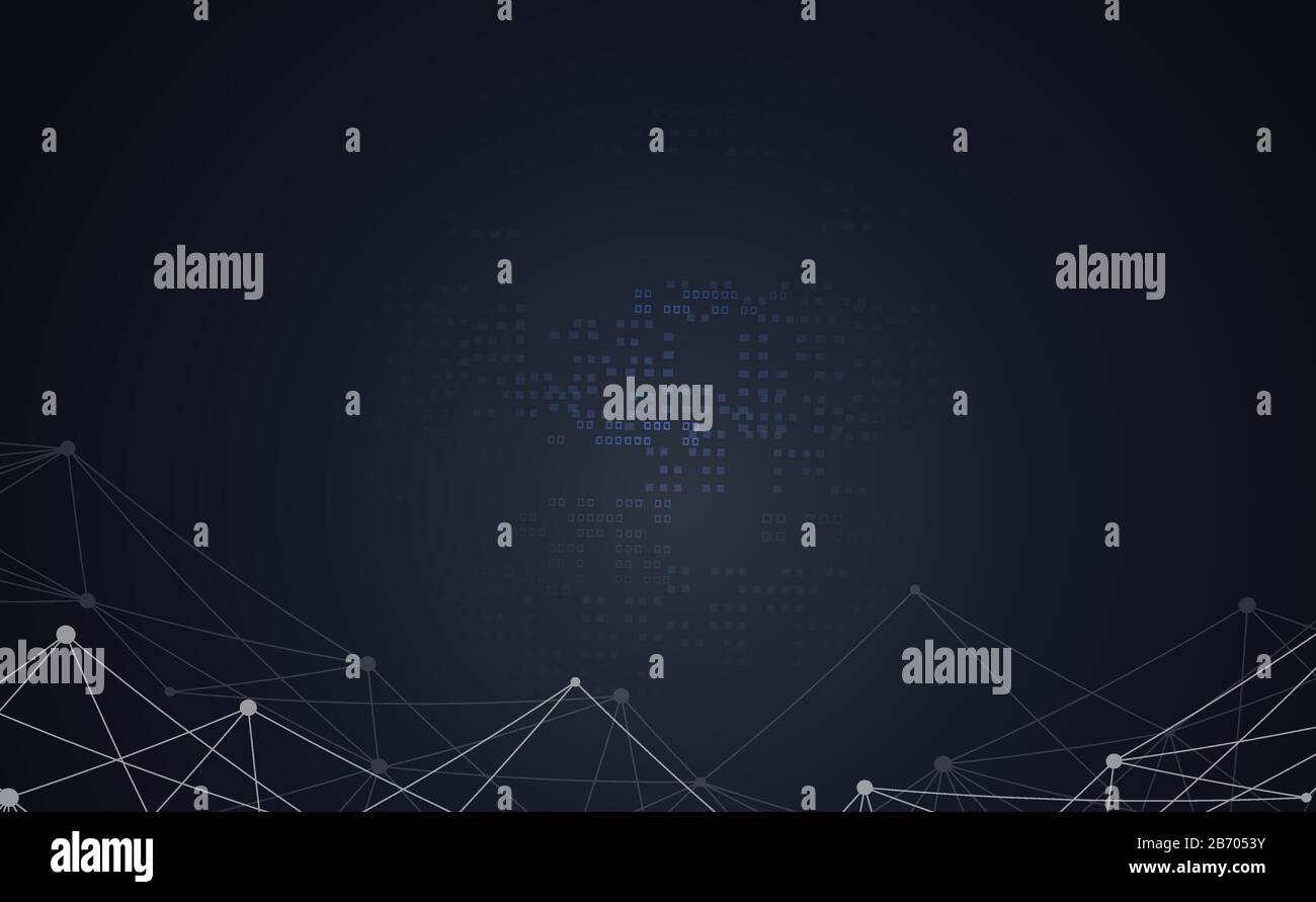 Abstract business connecting dots and lines futuristic network polygonal shape space low poly ...