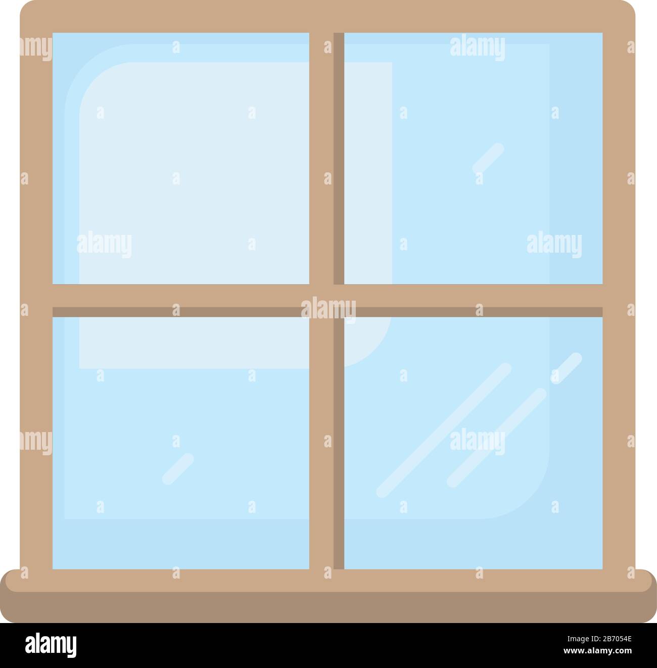 Single window, illustration, vector on white background Stock Vector ...