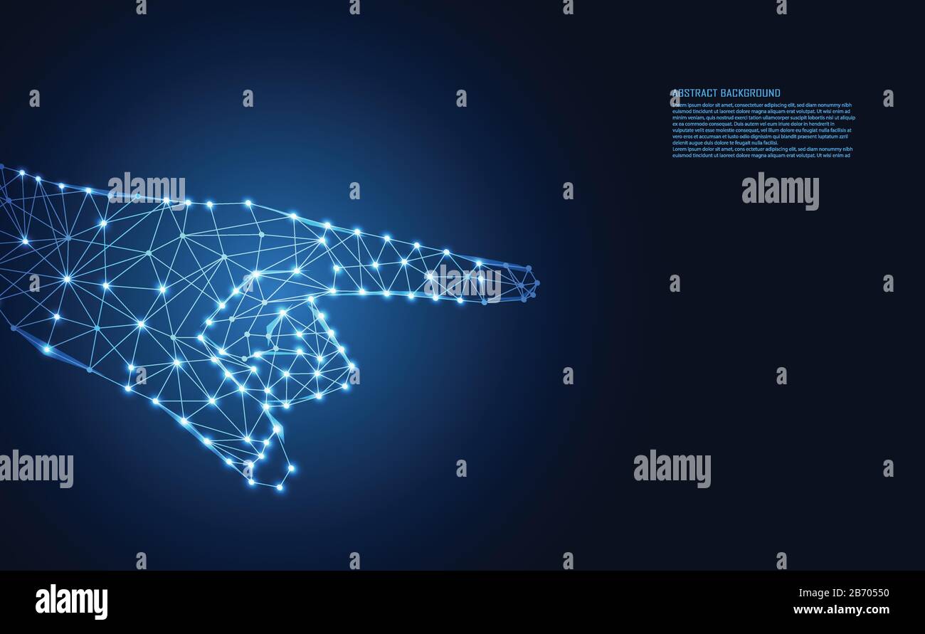 abstract low poly futuristic wireframe concept hand digital consisting ...