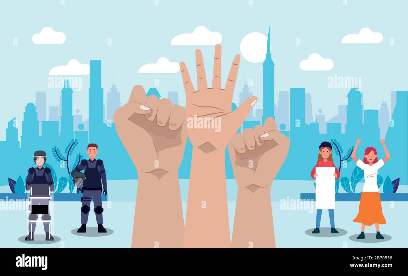 Holding hands police Stock Vector Images - Alamy