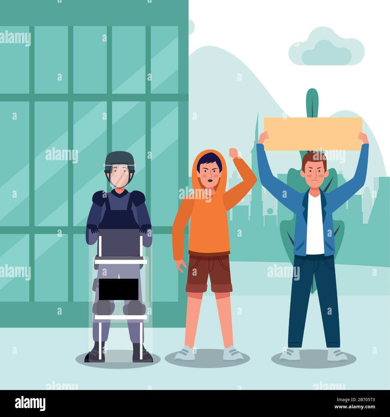 Protesting against police Stock Vector Images - Alamy