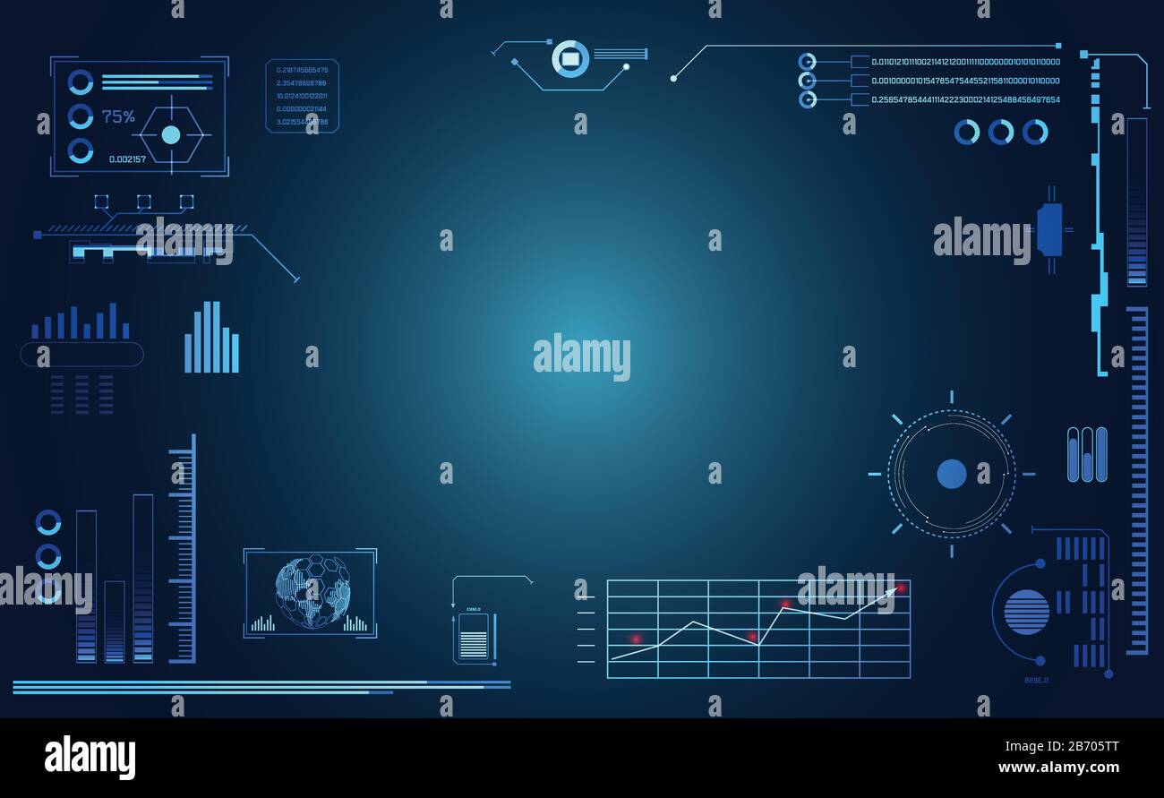 abstract technology ui futuristic concept hud interface hologram elements of digital data chart ...