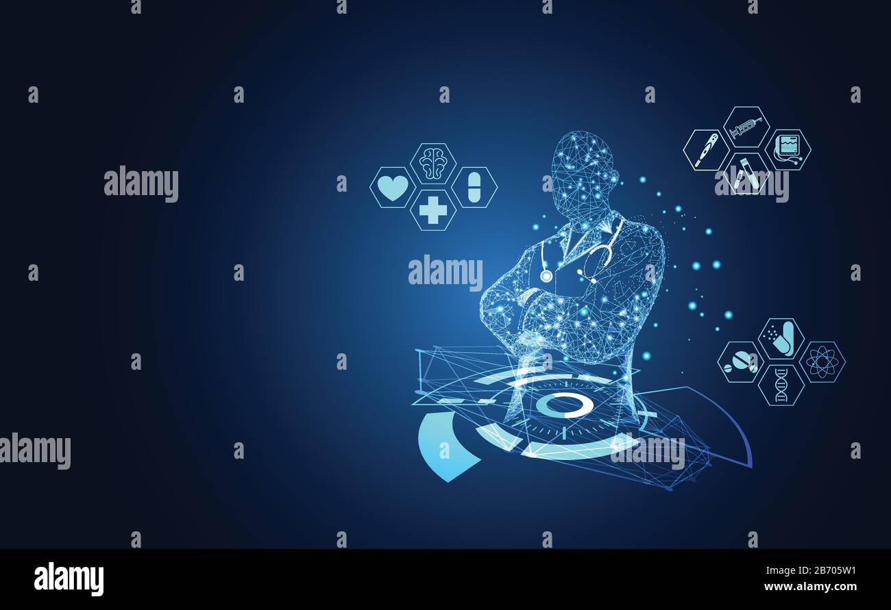 Abstract health medical science healthcare icon digital technology ...