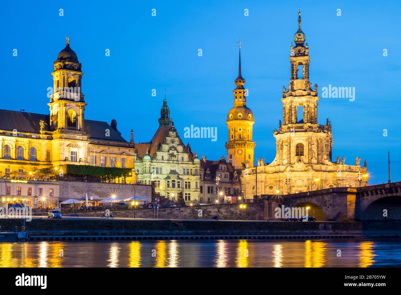 Germany, Saxony, Dresden, Altstadt (Old Town). Dresden skyline ...