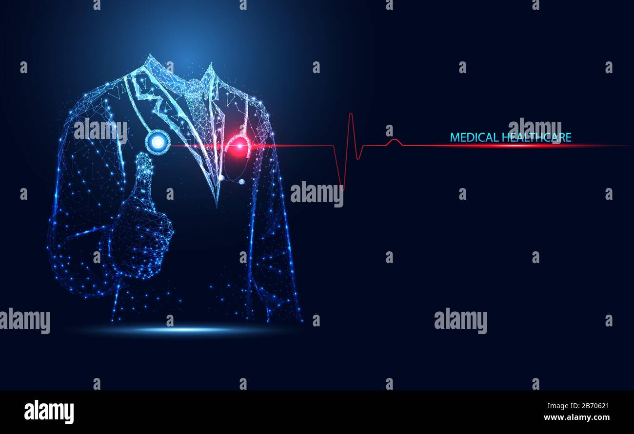 Abstract health medical science consist doctor digital wireframe ...