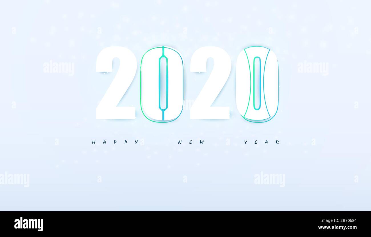 Happy New Year 2020 hi tech modern abstract background.vector ...