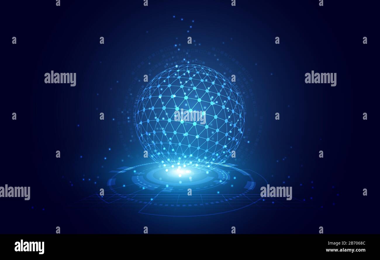Modern Abstract technology concept communication circle digital on blue ... Modern Abstract technology concept communication circle digital on blue ...