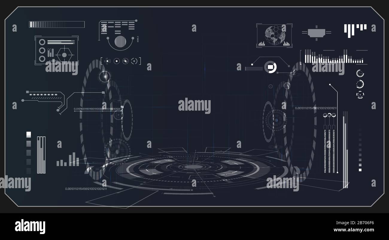 abstract technology ui futuristic concept hud interface hologram elements of digital data chart ...