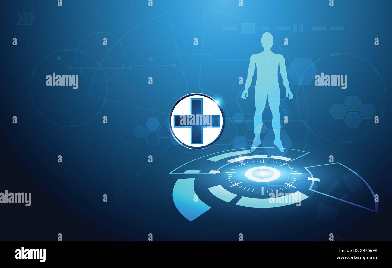 abstract technology futuristic concept of digital human body digital ...