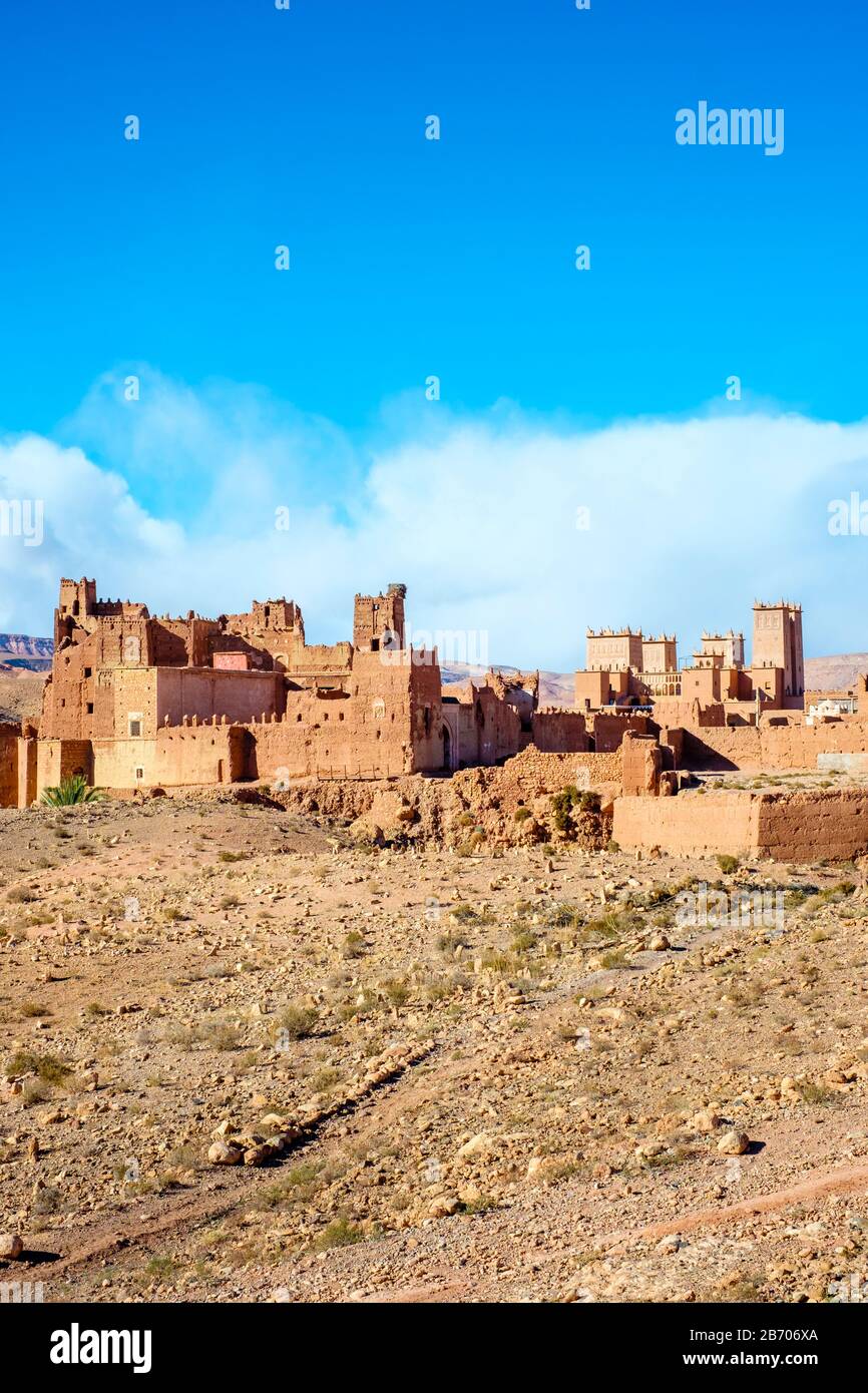 Morocco, Souss-Massa (Sous-Massa-Draa), Ouarzazate Province. Mud Kasbah ...