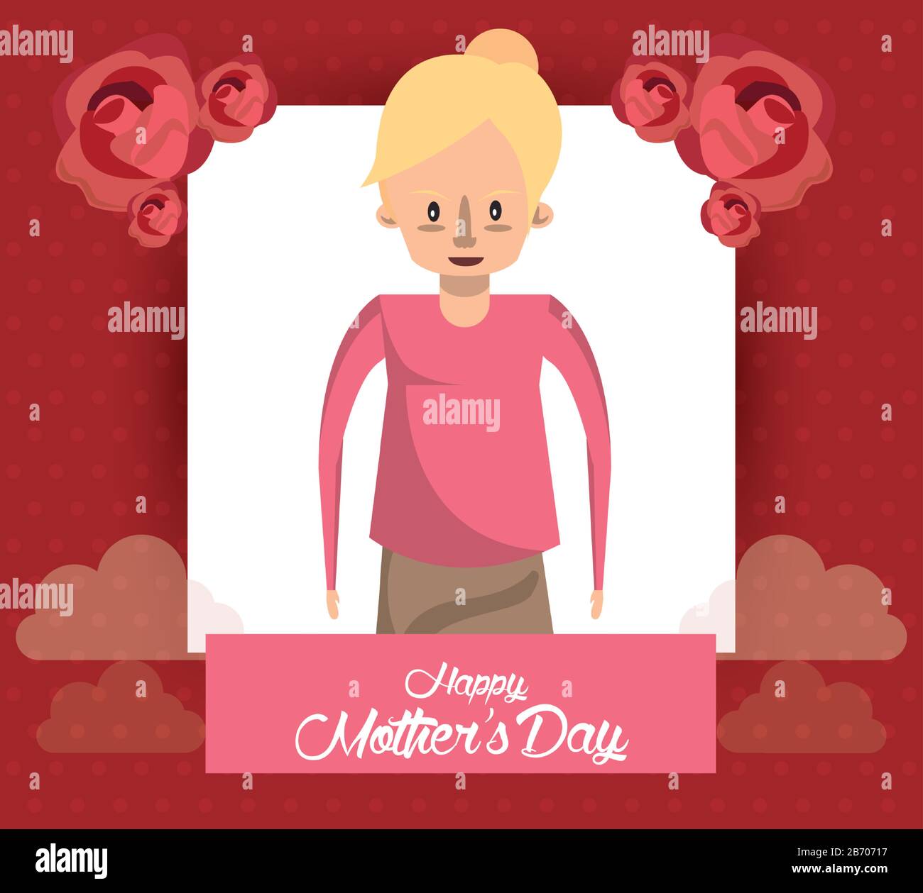 happy mothers day card with mother character Stock Vector Image & Art ...