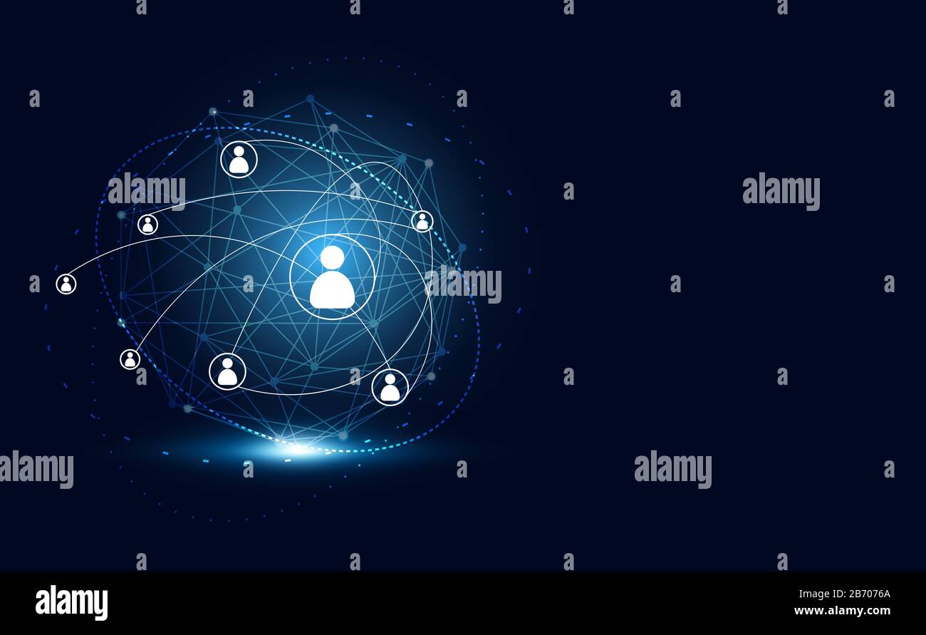 Modern Abstract Technology Concept Communication Circle Digital On Blue Background Stock Vector