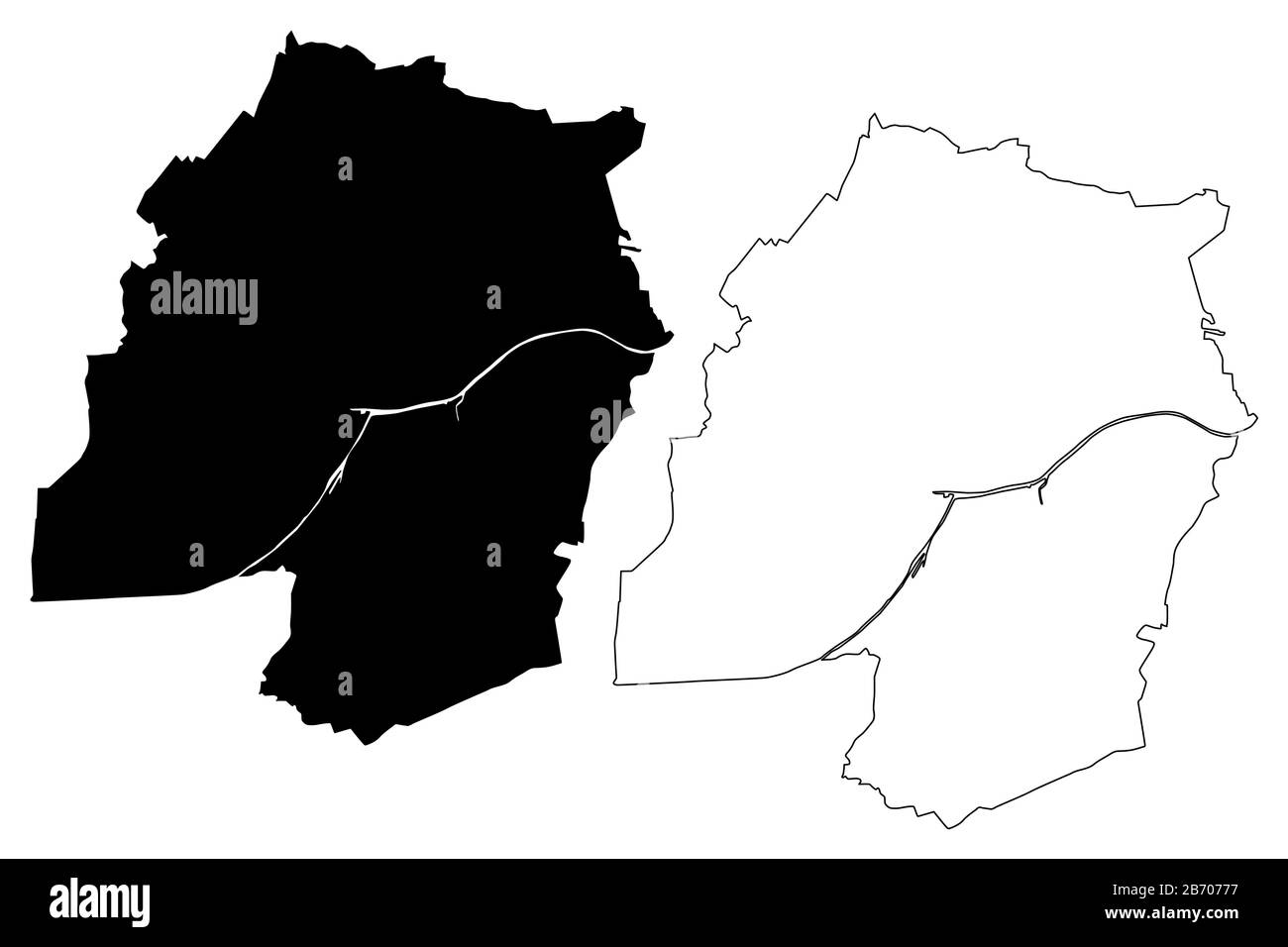 Oldenburg City (Federal Republic of Germany, Lower Saxony) map vector ...